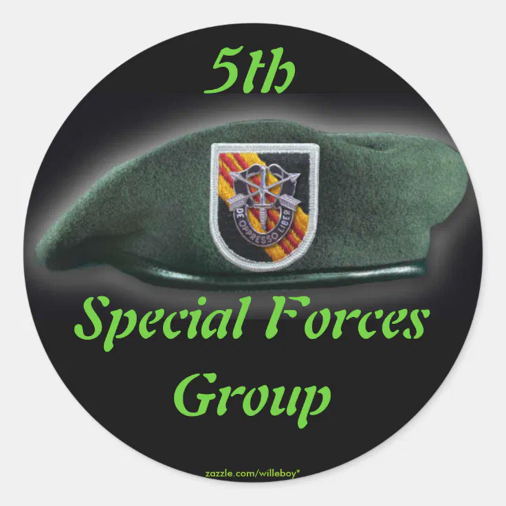 5th Special forces Green Berets SF SFG SOF Classic Round Sticker | Zazzle