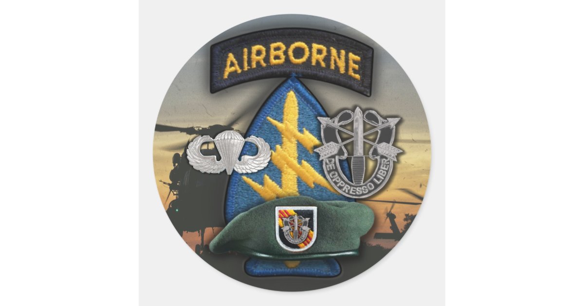 5th Special forces Green Berets Veterans nam Classic Round Sticker | Zazzle