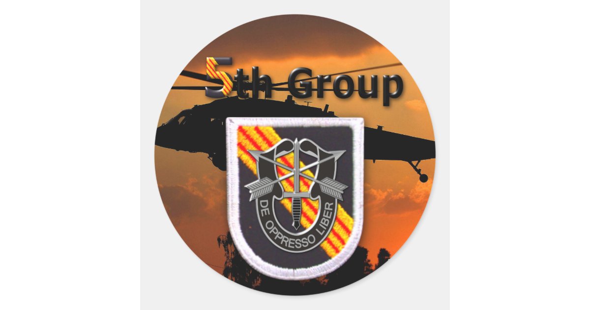 5th Special Forces Group Green Berets SF SFG Classic Round Sticker | Zazzle