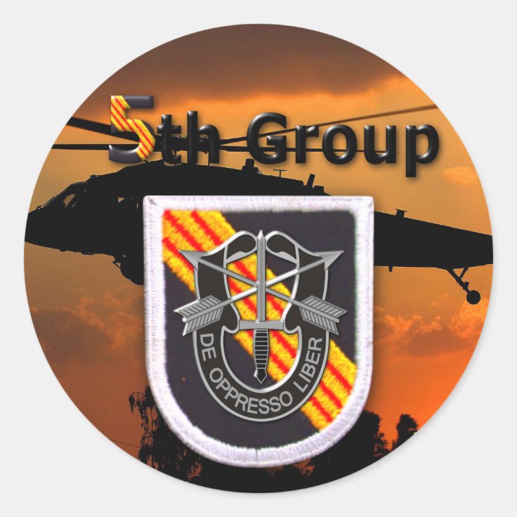 5th Special Forces Group Green Berets SF SFG Classic Round Sticker | Zazzle