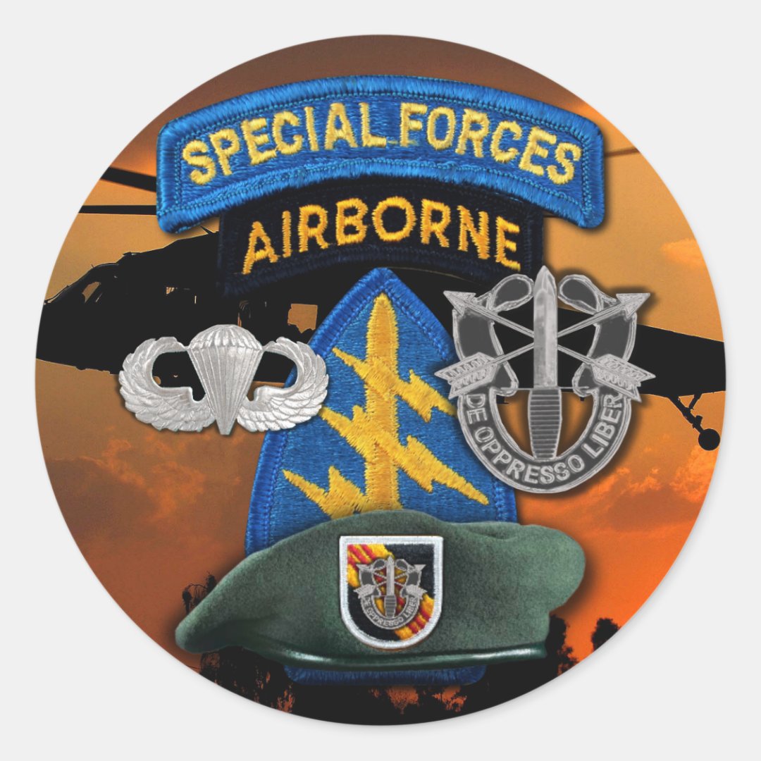 5th Special Forces Group Green Berets SF SFGA Classic Round Sticker ...