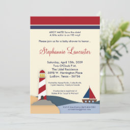 5x7 Ahoy Mate Sail Boat Baby Shower Invitation | Zazzle