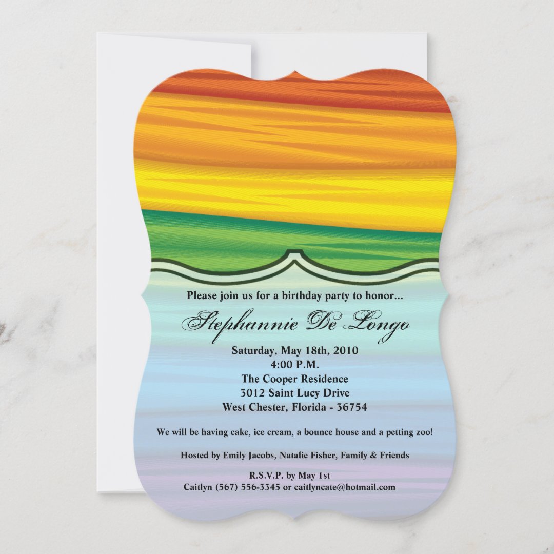 5x7 Birthday Invitation lgbtq rainbow flag lesbian | Zazzle