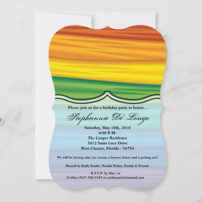 5x7 Birthday Invitation lgbtq rainbow flag lesbian | Zazzle