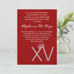 5x7 Diamond Ruby Quinceanera Birthday Invitation | Zazzle