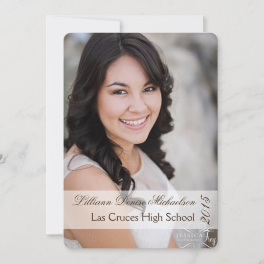 5x7 Elegant Photo Portrait Senior Announcement | Zazzle.com