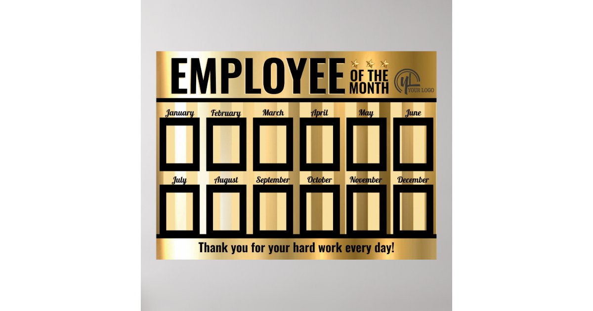 5x7 inch photo employee of the month recognition poster | Zazzle