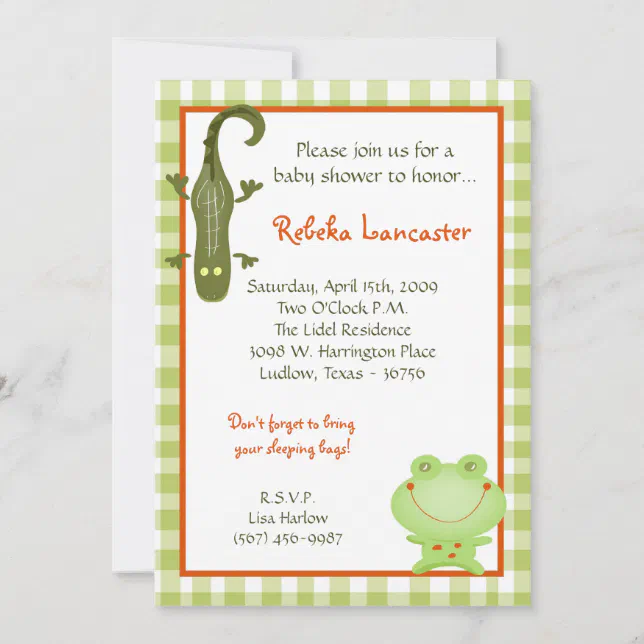 5x7 Invite - Swamp Buddies Birthday Invitation | Zazzle
