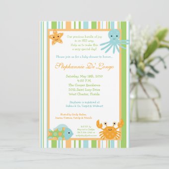 5x7 Ocean Sea Life Octopus Baby Shower Invitation | Zazzle