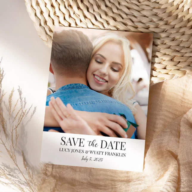 5x7 Save the Date with Photo Invitation | Zazzle