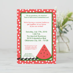 5x7 Watermelon Summer Picnic Barbecue Invitation | Zazzle
