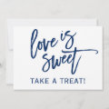 5X7 Wedding Candy Bar / Buffet Sign | Navy Blue | Zazzle