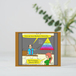 607 basic human needs cartoon postcard | Zazzle