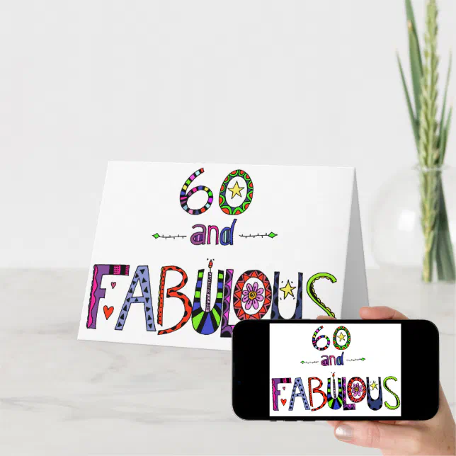 60 and Fabulous 60th Birthday Card | Zazzle