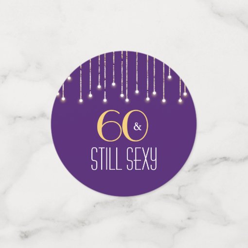60 and Still Sexy 60th Birthday Purple Gold Confetti | Zazzle