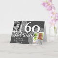 60 & Fabulous Silver Glitter 2 Photo 60th Birthday Card | Zazzle