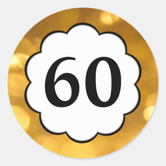 60 - Golden Numbers Sticker | Zazzle.com
