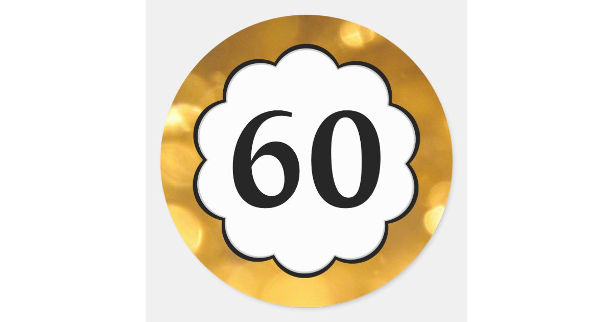 60 - Golden Numbers Sticker | Zazzle