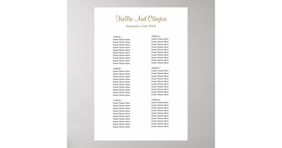60 Simple Wedding Seating Chart | Zazzle