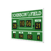 60" x 40" Personalized Football Scoreboard Canvas Print | Zazzle