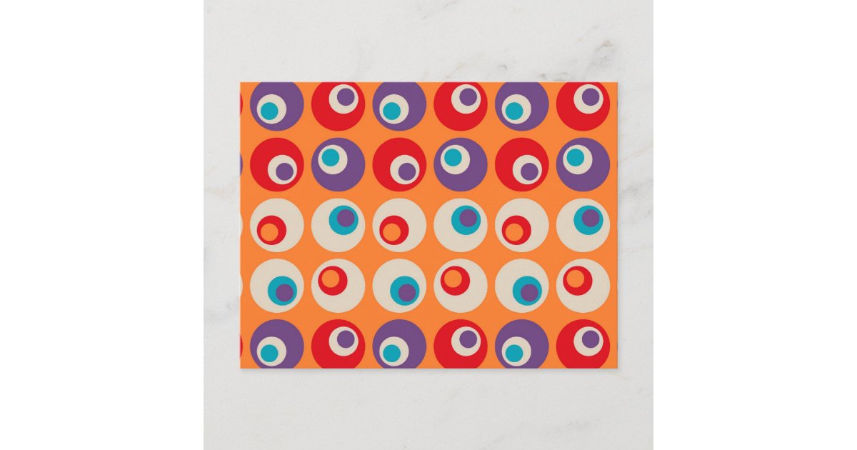 60s & 70s Retro Groovy Funky Pattern Postcard | Zazzle