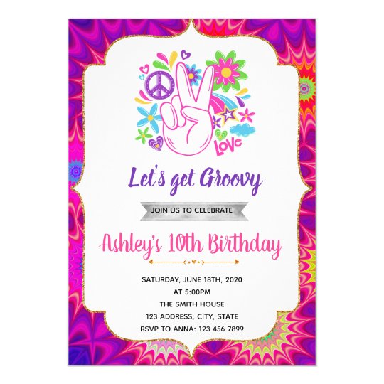 60s birthday theme invitation | Zazzle.com