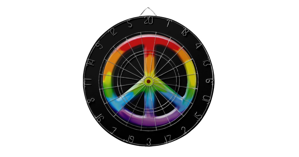 60's Peace Sign Retro Art Dart Board | Zazzle