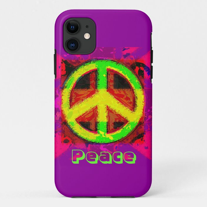 60's Peace Sign Retro Art iPhone Case | Zazzle.com