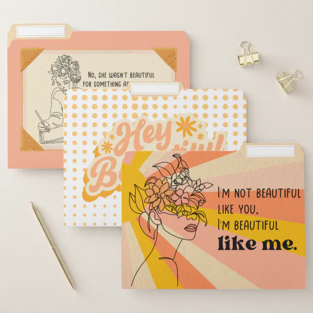 '60s Retro Vintage Floral File Folder | Zazzle