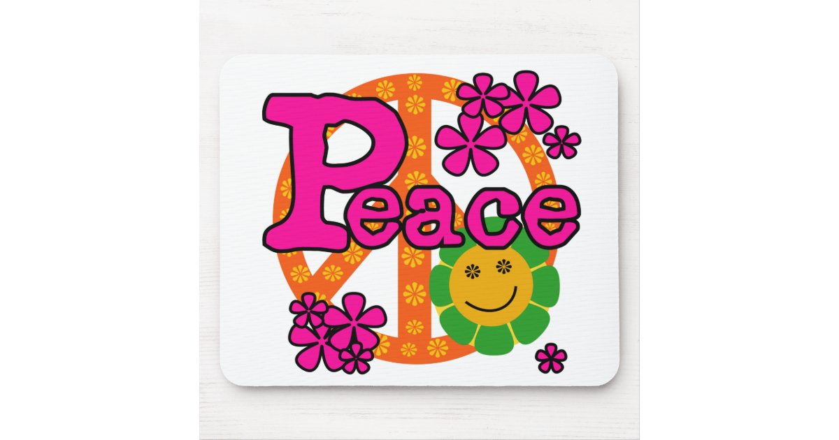 60s Style Peace Mouse Pad | Zazzle