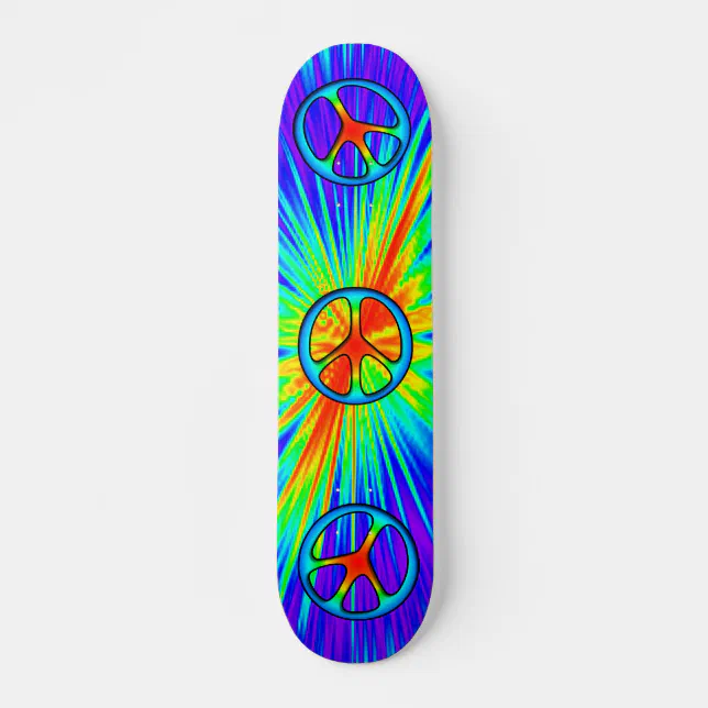 60s Style Peace Sign Skateboard | Zazzle
