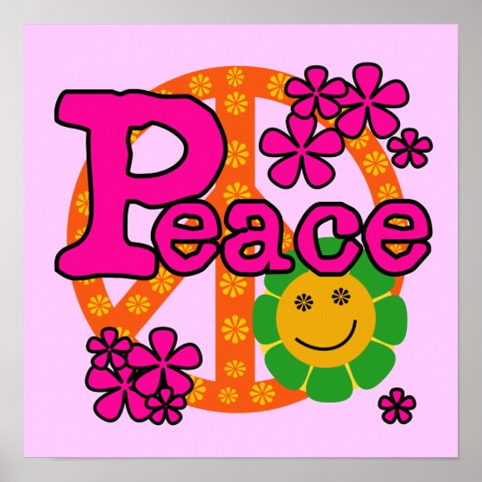 60s Style Peace T-shirts and Gifts Poster | Zazzle.com