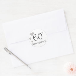 60th anniversary classic round sticker | Zazzle