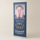 60th Birthday 1963 Legend Blue Gold Name Photo Ret Retractable Banner ...