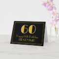 60th Birthday: Art Deco Inspired Look "60" + Name Card | Zazzle