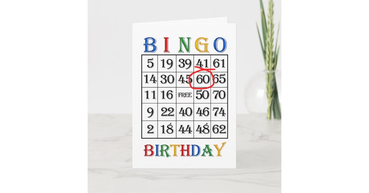 60th Birthday Bingo card | Zazzle