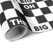 60th Birthday Black and White Checkered Pattern Wrapping Paper | Zazzle