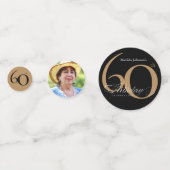 60th Birthday Black Gold Elegant Calligraphy Confetti | Zazzle