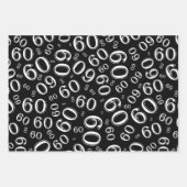 60th Birthday Black & White Number Pattern 60 Wrapping Paper Sheets ...