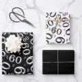 60th Birthday Black & White Number Pattern 60 Wrapping Paper Sheets ...