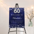 60th Birthday blue silver stars welcome party Foam Board | Zazzle