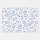 60th Birthday Blue & White Number Pattern 60 Wrapping Paper Sheets | Zazzle