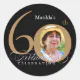 60th Birthday Calligraphy Gold Black Elegant Photo Classic Round ...
