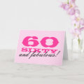 60th Birthday card for women | 60 and fabulous! | Zazzle