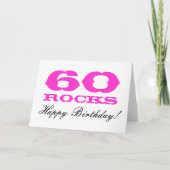 60th Birthday card for women | 60 Rocks! | Zazzle