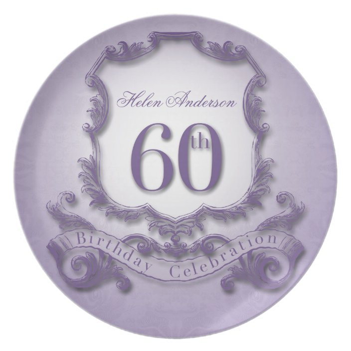 60th Birthday Celebration Personalized Plate | Zazzle.com