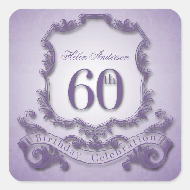60th Birthday Celebration Personalized Stickers | Zazzle