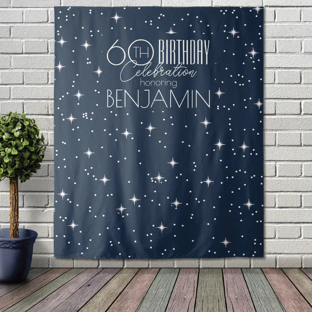 60th Birthday Celebration photo backdrop | Zazzle
