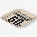 60th Birthday Classic Vintage Old Newspaper Custom Paper Plates | Zazzle