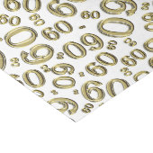 60th Birthday Cool Number Pattern Gold/White Tissue Paper | Zazzle